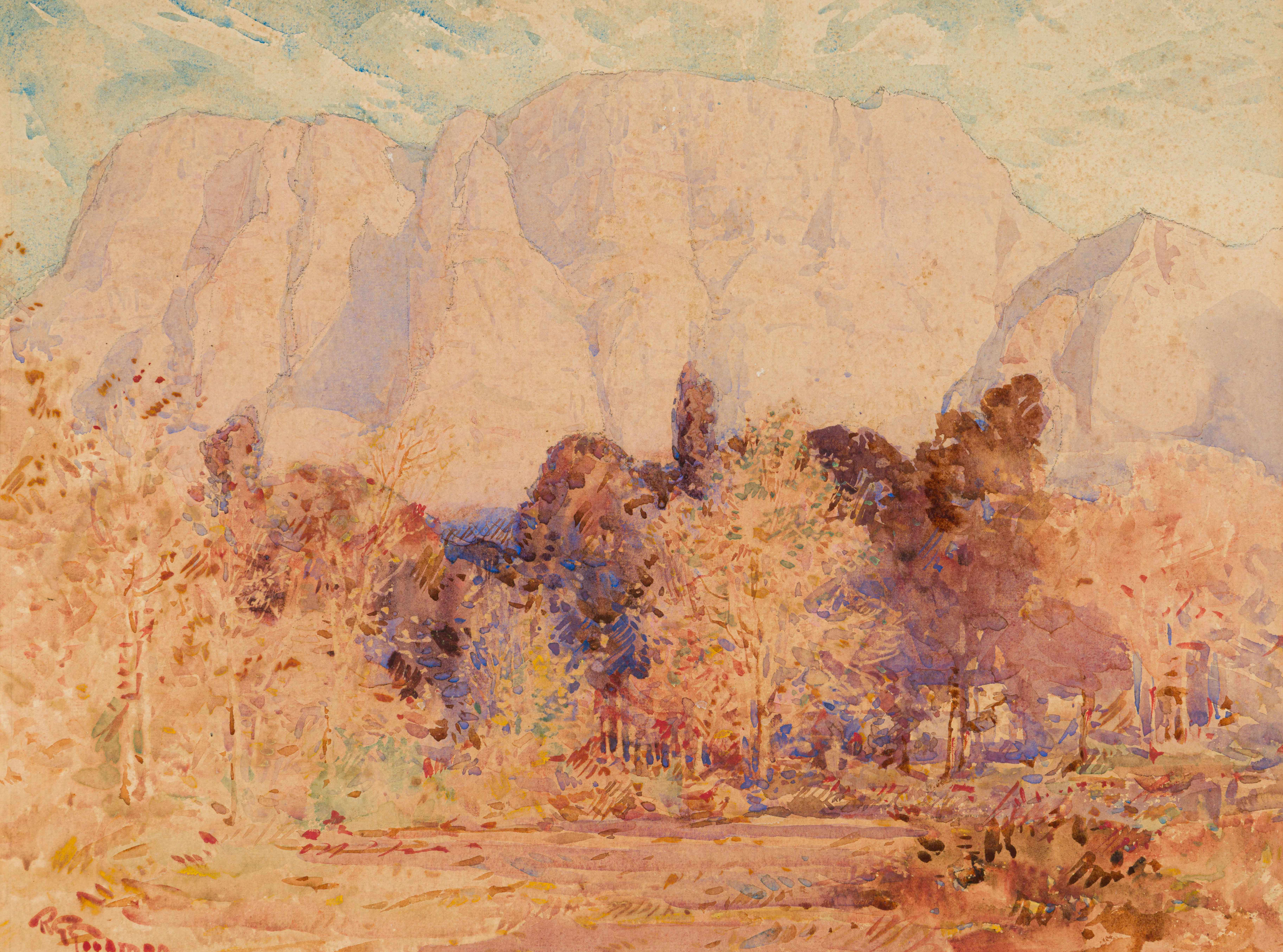Mountain and Tree Landscape by Robert Gwelo Goodman | Strauss & Co