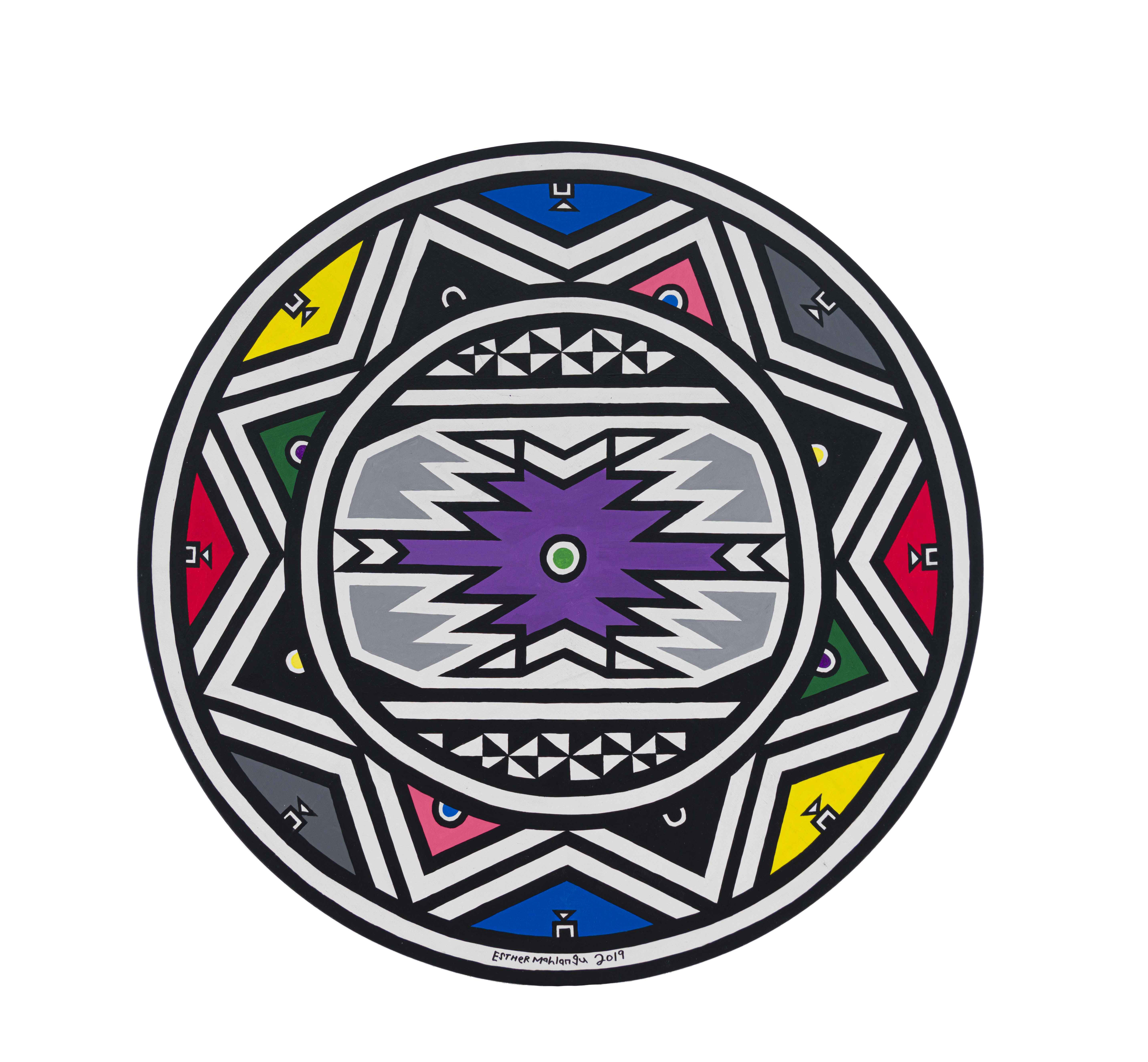 Ndebele Pattern in a Circle by Esther Mahlangu | Strauss & Co