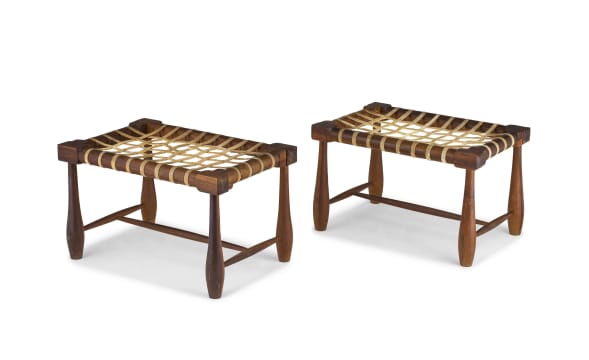 A pair of Cape indigenous hardwood stools, 20th century | Strauss & Co
