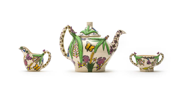 Tea Pot, Milk Jug and Sugar Bowl, three by Ardmore Ceramic Studio ...