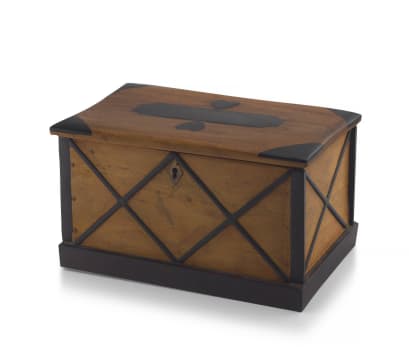 A Boer War Prisoner of War ebony and fruitwood box, Ceylon, 1901 ...