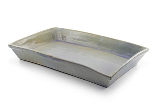 A Linn Ware grey-glazed dish | Strauss & Co