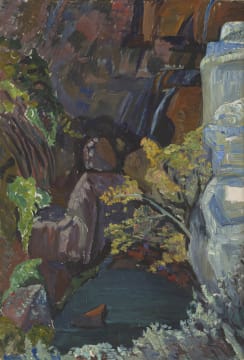 A Portrait of a Woman (verso) by Waterfall at Hebron (recto) by Ruth ...