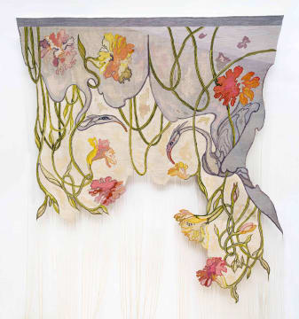 Tapestry with Pink Flowers by Judith Mason | Strauss & Co