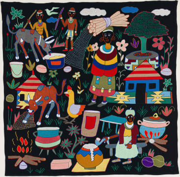 Ndebele Village Scene by Mapula Embroidery Project | Strauss & Co