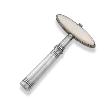 A silver sheathed and mother-of-pearl pocket corkscrew, 19th century ...