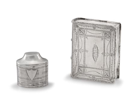 A Dutch silver comfit/spice box, maker's mark indistinct, 1833 ...