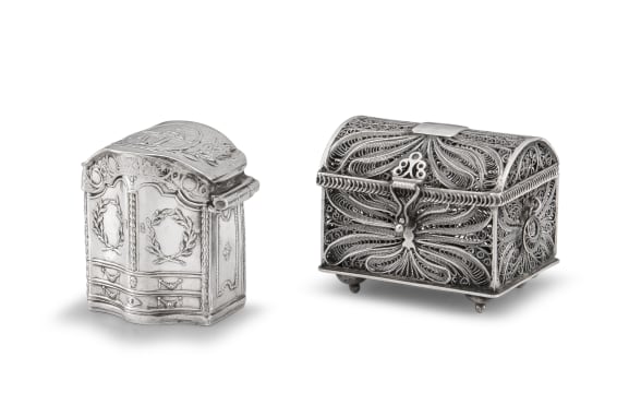 A Dutch silver comfit/spice box, Jacob Kooiman Schoonhoven, 1887, .833 ...