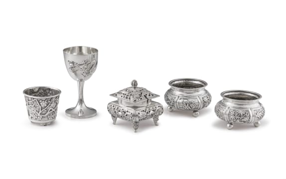 Two Chinese silver salts, possibly Wang Hing & Company, Canton ...