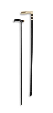 A George V ebonised and 9ct gold-mounted walking stick, maker's ...