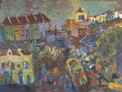 Busy Street Scene by Max Wolpe | Strauss & Co