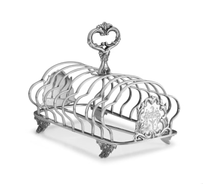 A Victorian 'Marrow Bone Club' silver toast rack, William Cunningham ...