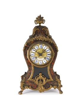 A gilt-metal-mounted 'boulle' and ebonized mantel clock, Howell James ...