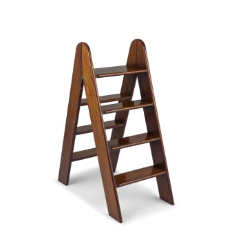 A set of mahogany folding library steps, modern | Strauss & Co
