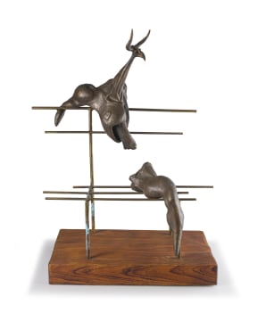 Animal Bird-Man on Bench by Maureen Quin | Strauss & Co