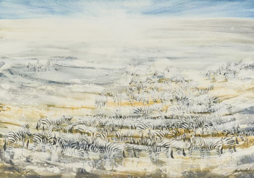 Sunrays Pouring over Herd of Zebra by Gordon Vorster | Strauss & Co