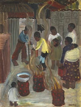 Township Scene by Faith Loy Plaut | Strauss & Co