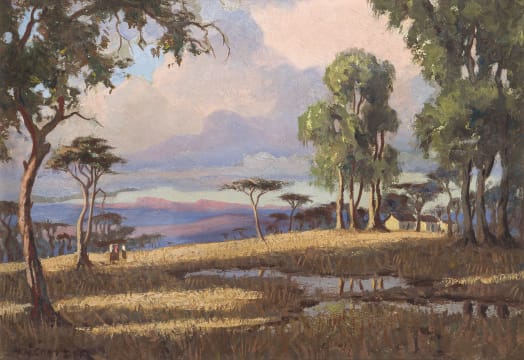 Bushveld Landscape with House by Willem Hermanus Coetzer | Strauss & Co