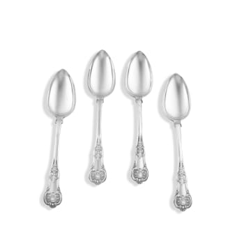 Four Scottish silver 'Queen's' pattern serving spoons, J & W Mitchell ...