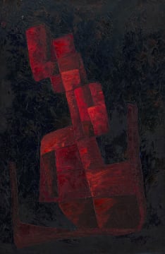 Geometric Abstract in Black and Red by Marshall Philip Baron | Strauss & Co