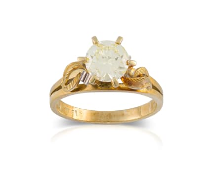 18k yellow gold yellow diamond solitaire | Strauss & Co