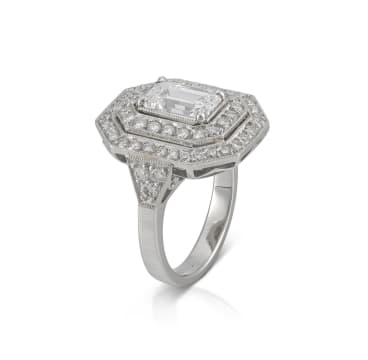 Platinum and diamond tiered ring | Strauss & Co