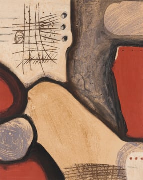 Abstract with Red and Brown by Trevor Coleman | Strauss & Co