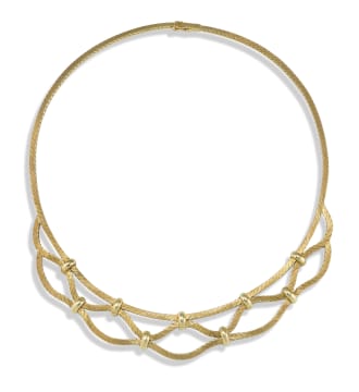 18k yellow gold weave necklace | Strauss & Co