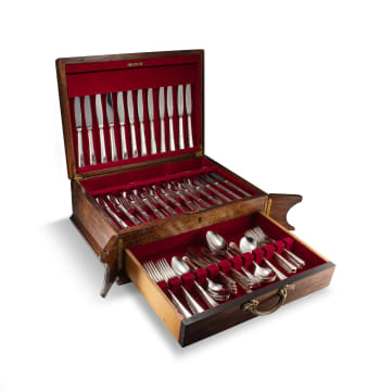 An Angora silver-plate canteen of cutlery, Sheffield | Strauss & Co