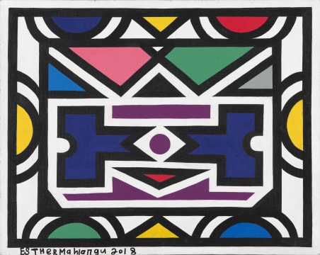 Untitled (Blue Central Motif) by Esther Mahlangu | Strauss & Co