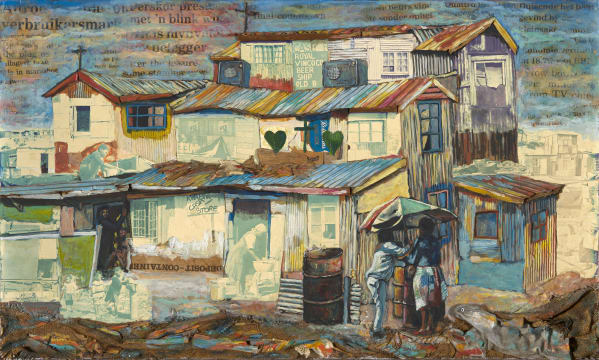 Township Scene by Willie Bester | Strauss & Co