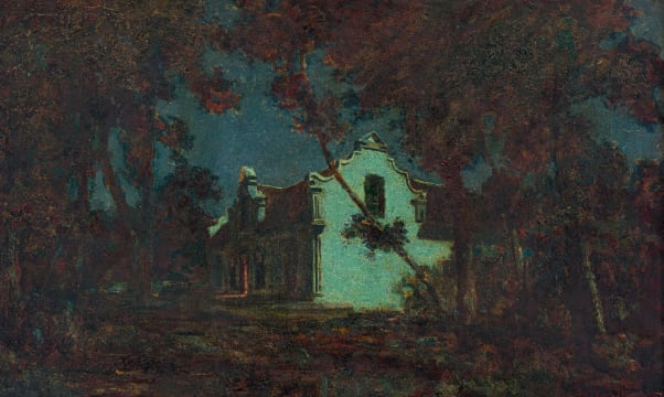 Moonlit view of a Cape Dutch Home by Edward Roworth | Strauss & Co