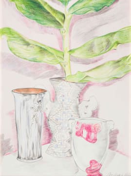 Three Vases as the Three Graces with Ginger Leaf (central vase by ...