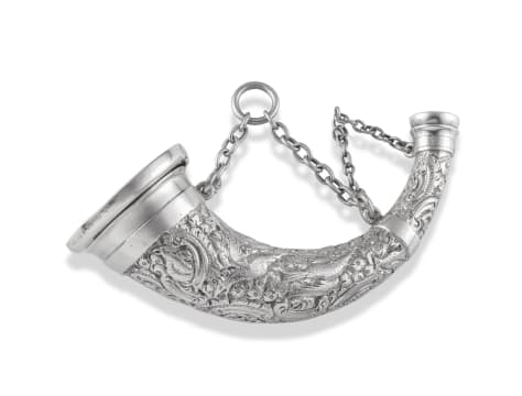 A Victorian silver cornucopia horn vinaigrette, Thomas Johnson I ...