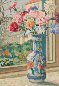 Carnations in an Oriental Vase by Gregoire Boonzaier | Strauss & Co