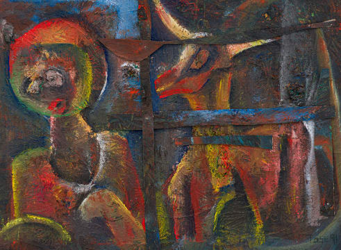 Abstract Figure with Goat by Martin Qgibinsizi Tose | Strauss & Co