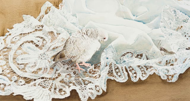 Dove on a Lace Cloth by Leigh Voigt | Strauss & Co