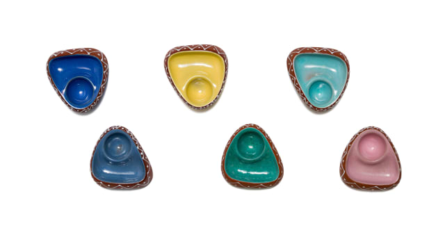 Set of three-footed organic form egg cups, six by Kalahari Studio ...
