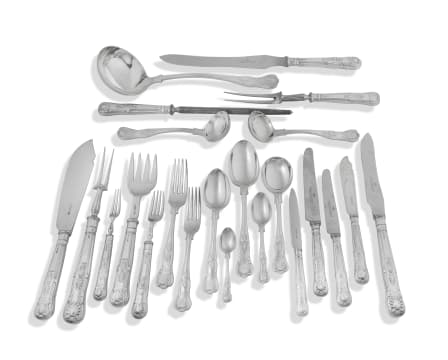 A set of King's pattern silver flatware, Harrison Brothers & Howson ...