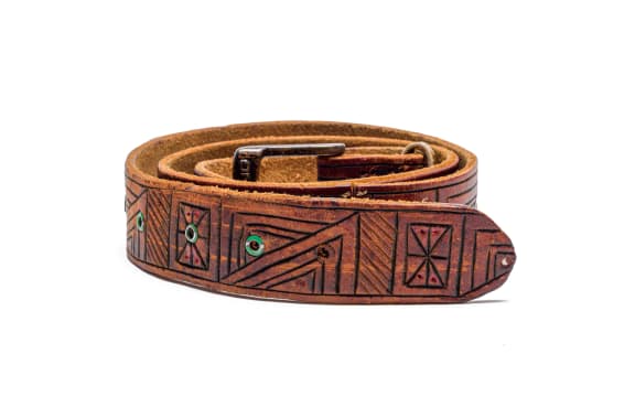 Leather Belt with Abstract Geometric Patterns by Peter Clarke | Strauss ...