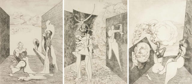 Untitled (Surrealist Compostion with Figures), three by Untitled ...