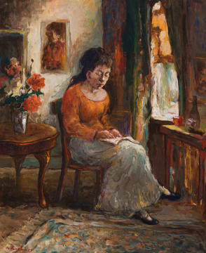 Seated Woman Reading by Alexander Rose-Innes | Strauss & Co