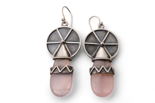 Kurt Jobst Rose quartz earrings | Strauss & Co