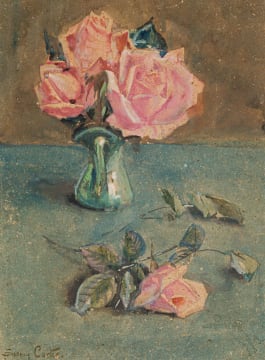 Pink Roses in a Vase by Sydney Carter | Strauss & Co