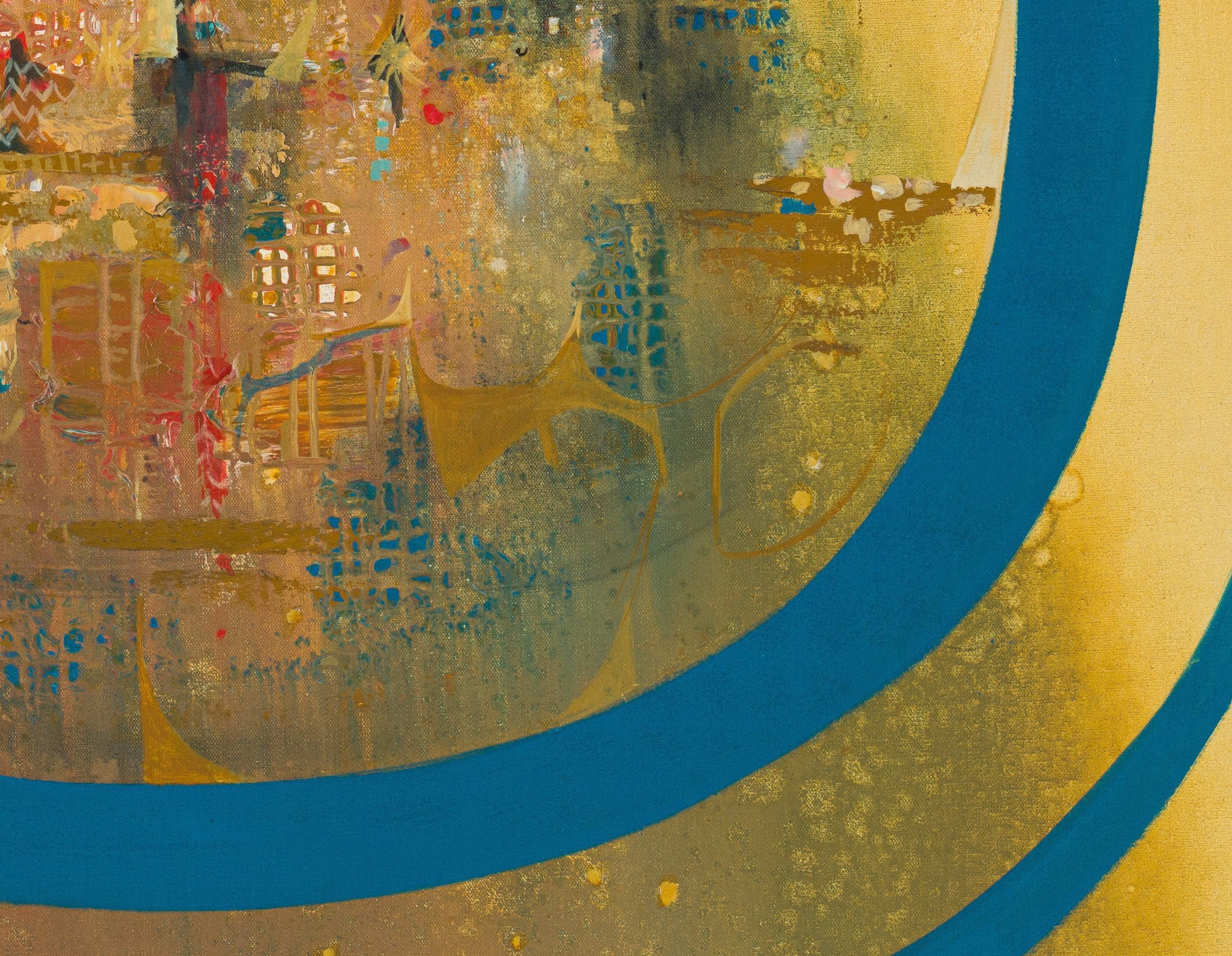 Abstract Composition with Gold Circles by Larry Scully | Strauss & Co