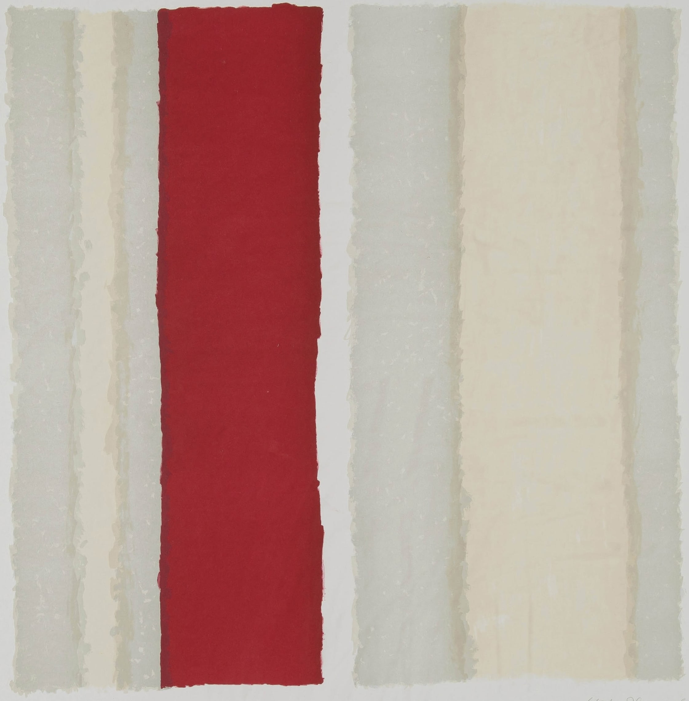 Untitled, 1988, two by Untitled (Red Stripe), 1989 by Yuko Shiraishi ...