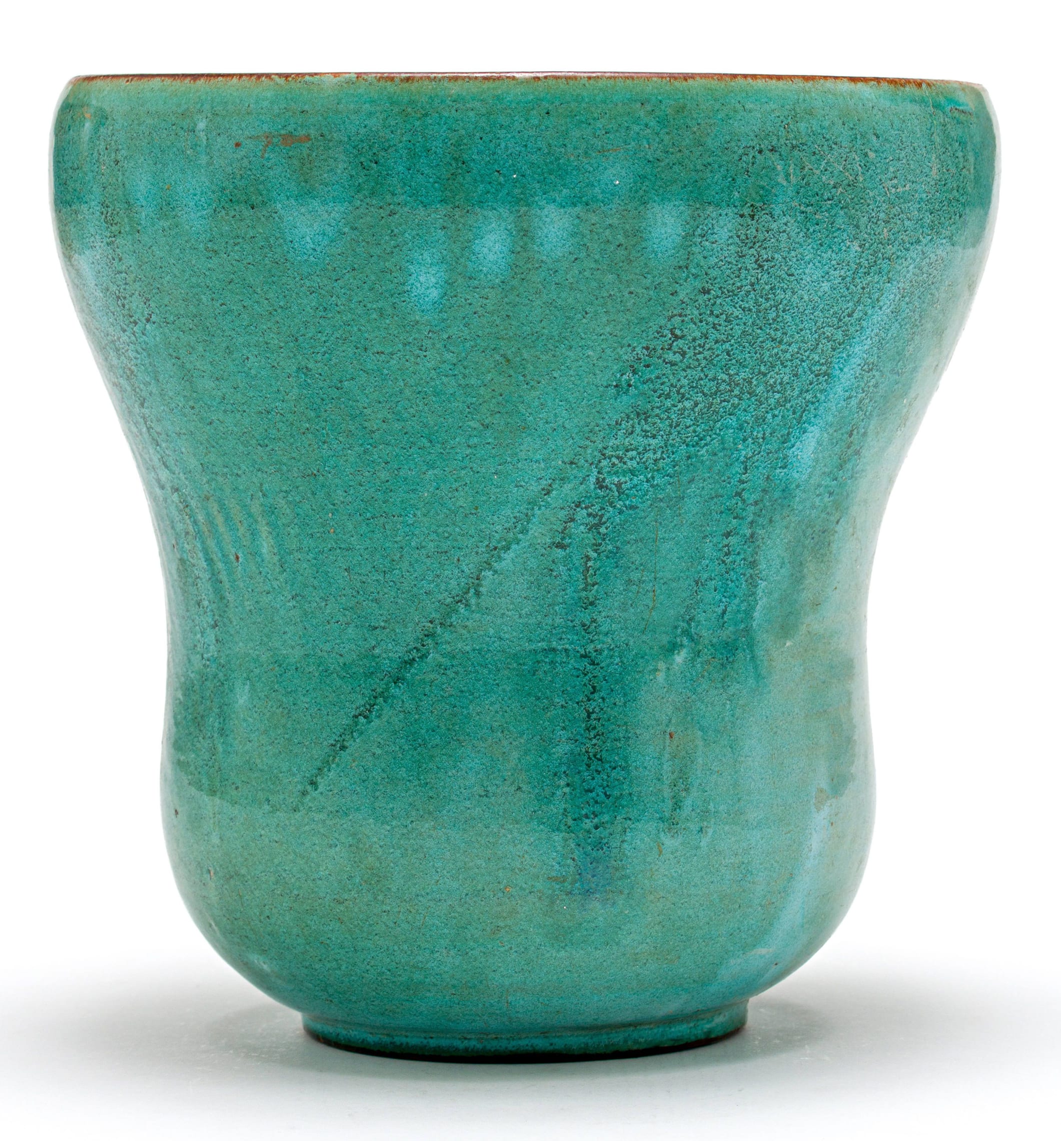 A Linn Ware green-glazed vase | Strauss & Co