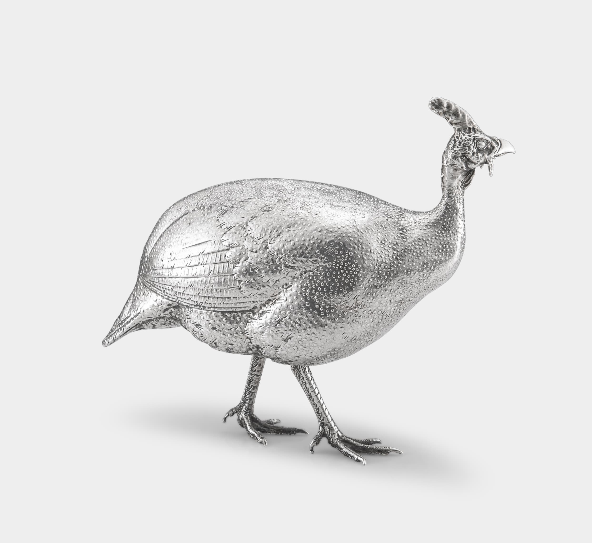 A set of three Zimbabwean silver helmeted guinea fowl, Patrick Mavros ...