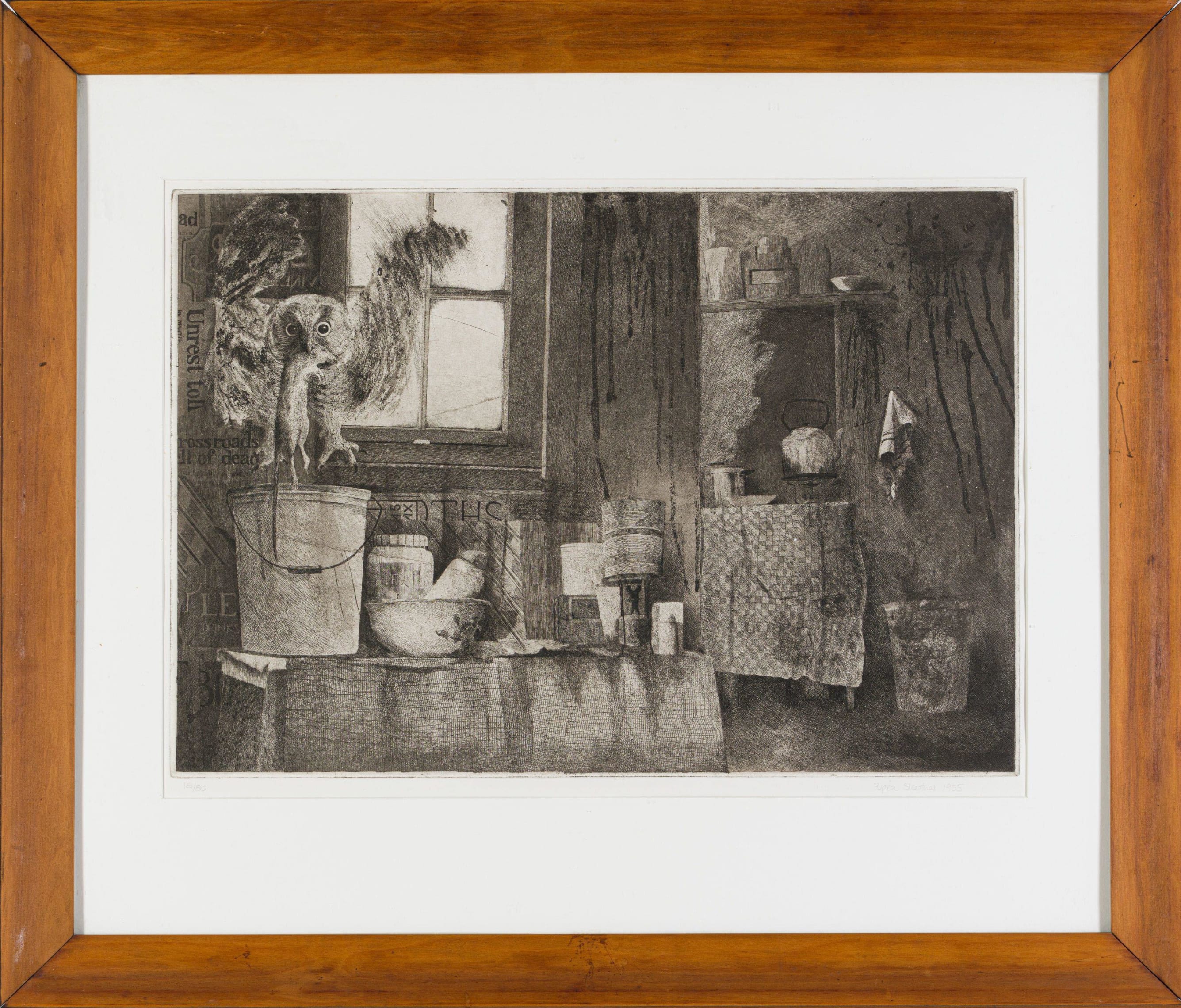 Interior with Objects and Owl by Pippa Skotnes | Strauss & Co