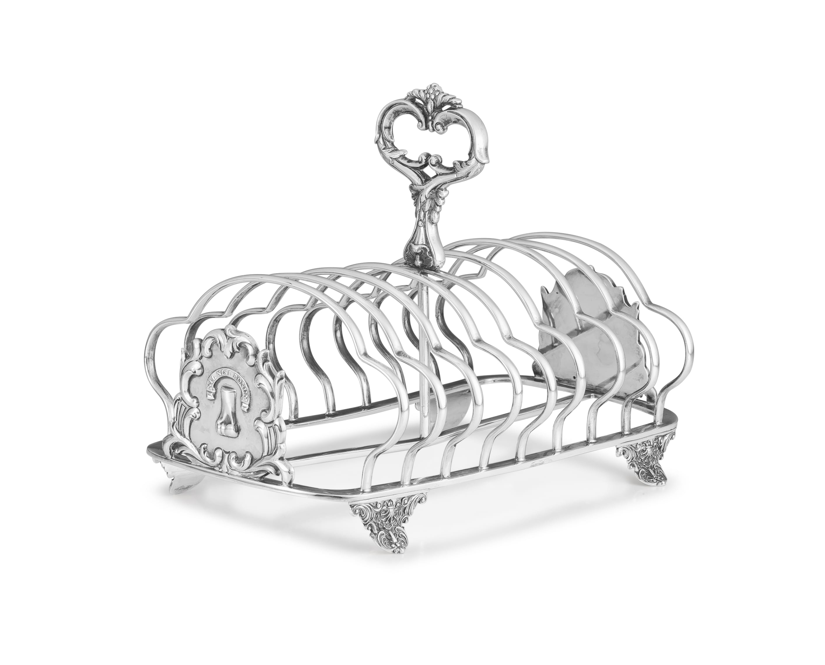 A Victorian 'Marrow Bone Club' silver toast rack, William Cunningham ...